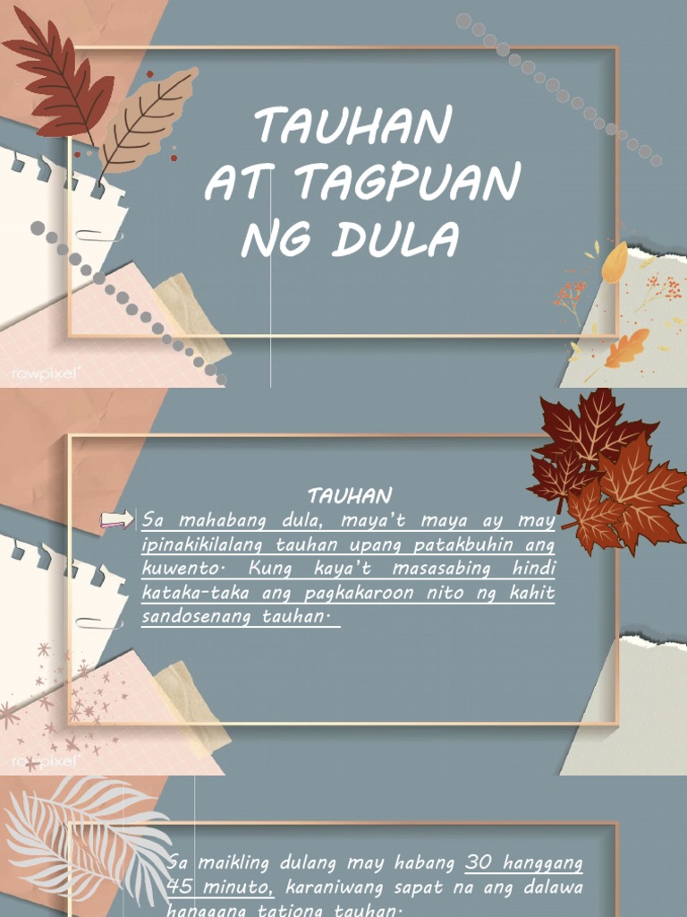 Fil204 Tauhan at Tagpuan NG Dula | PDF