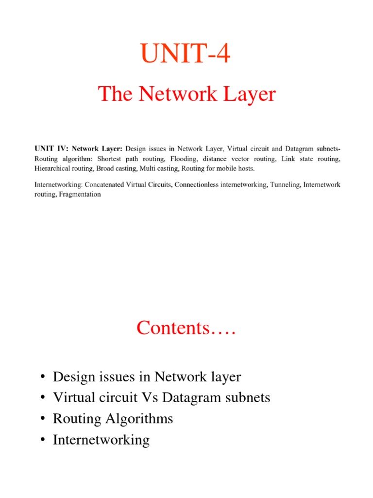 UNIT-4: The Network Layer | PDF | Routing | Computer Network