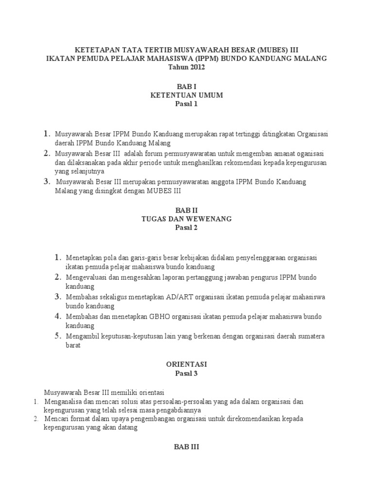 Contoh TATIB MUBES | PDF