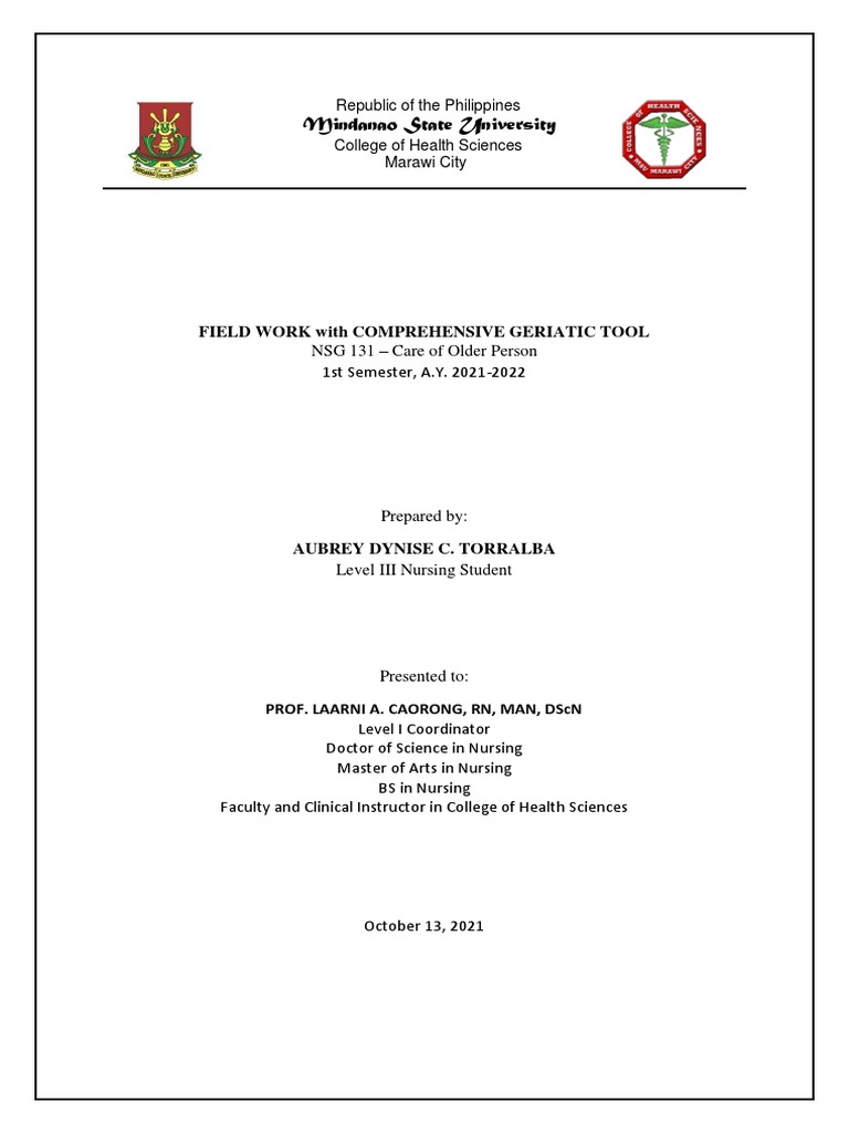 Field Work Cgat Torralba | PDF | Self-Improvement | Wellness