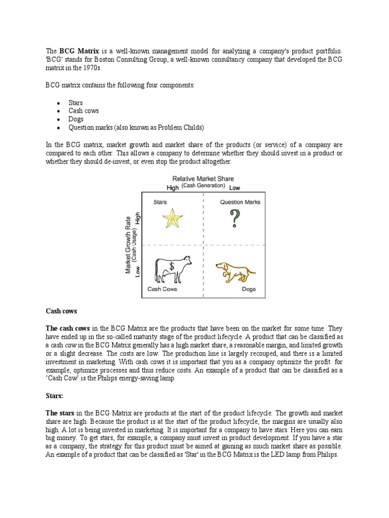 Cash Cows The Cash Cows in The BCG Matrix Are The Products That Have ...