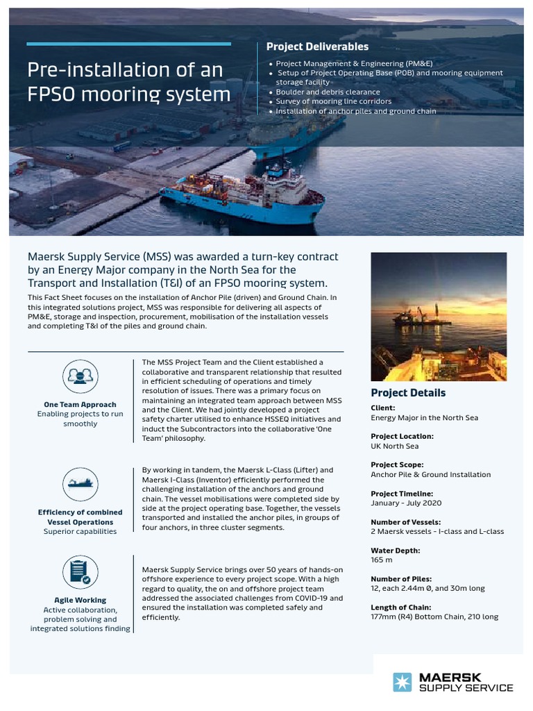 North Sea FPSO Mooring Installation | PDF | Anchor