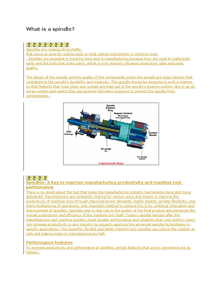 What Is A Spindle | PDF | Grinding (Abrasive Cutting) | Electric Motor