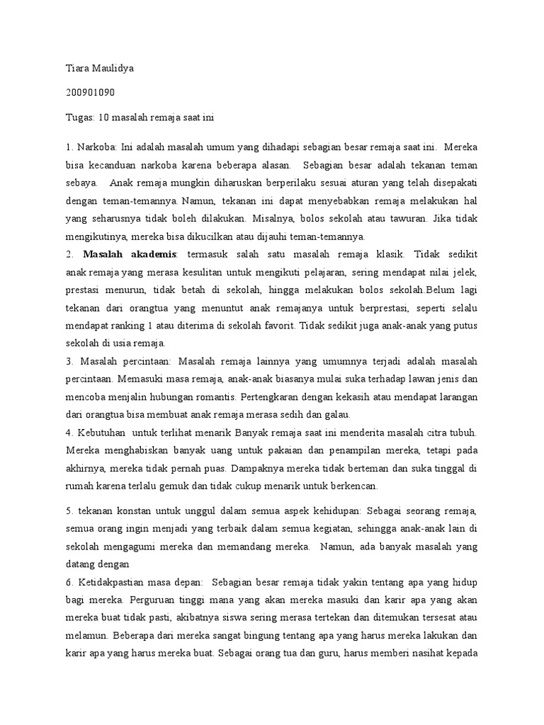 Masalah Remaja dan Solusinya | PDF | Gaya Hidup