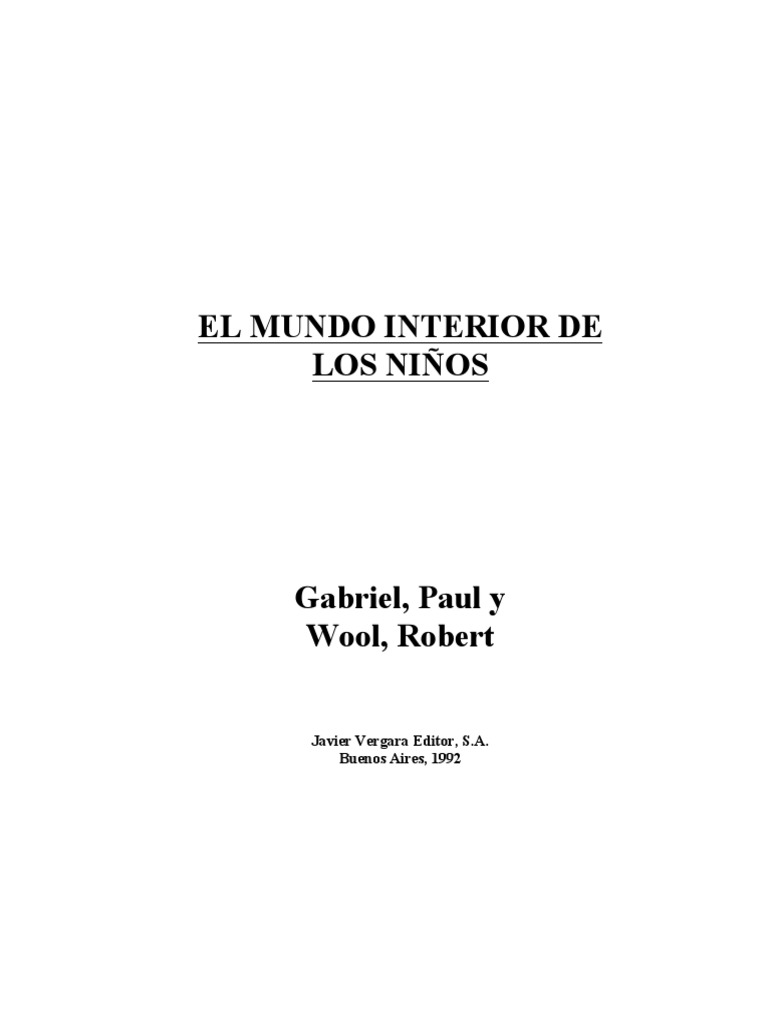 El Mundo Interior de Los Niños | PDF | Comunicación | Ira