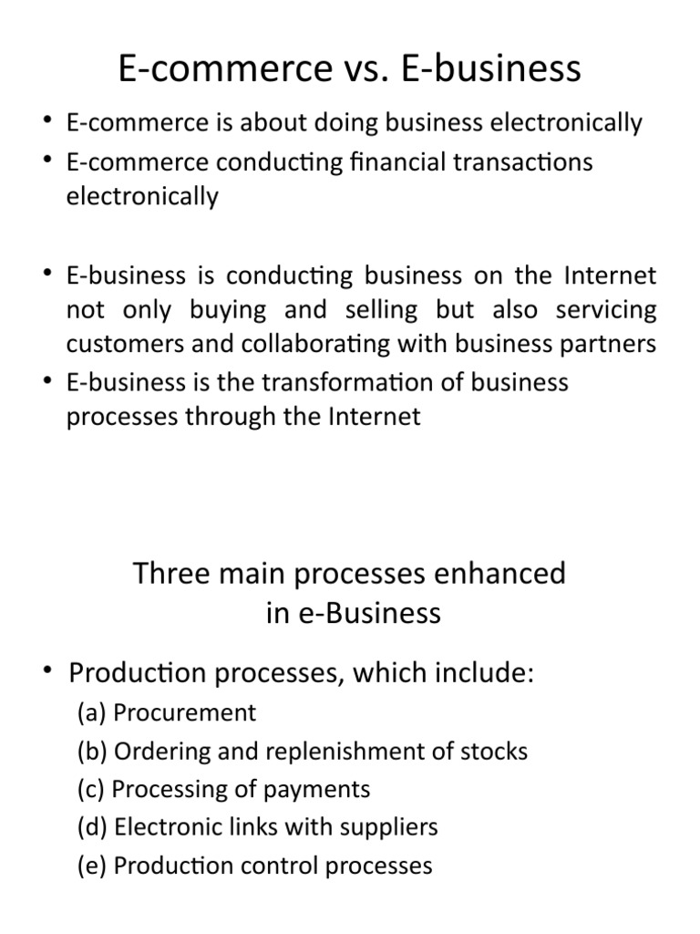 E-Commerce vs. E-Business | PDF | E Commerce | Electronic Business