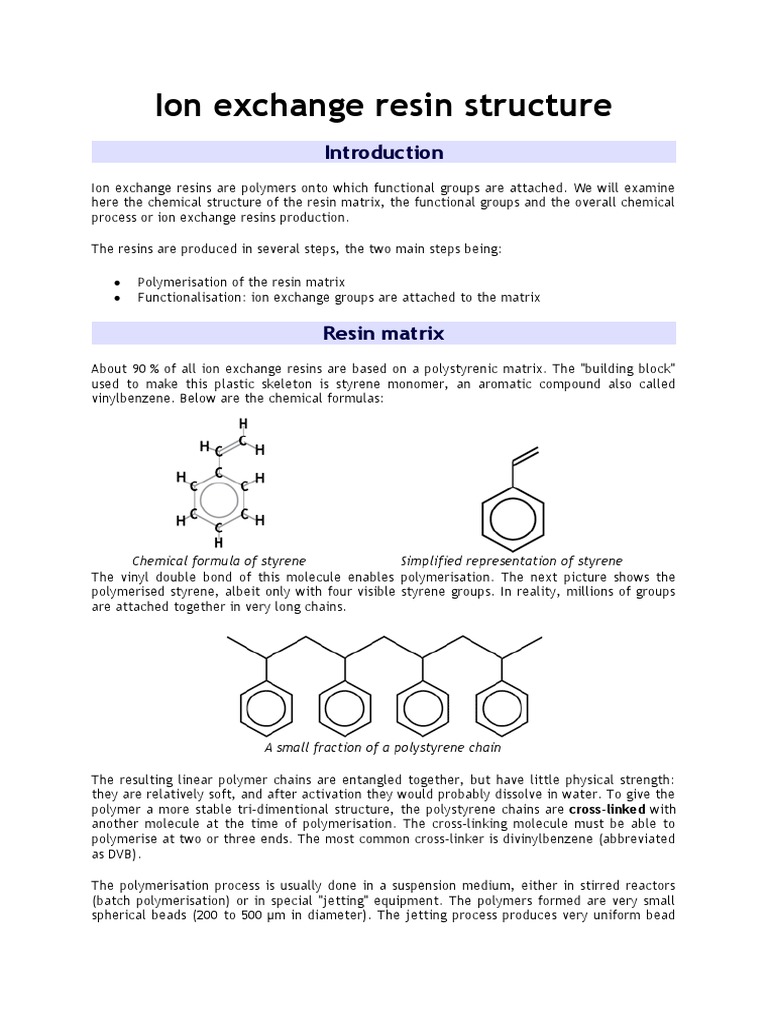 Les Structures Des Résines | PDF | Polymers | Hydrolysis