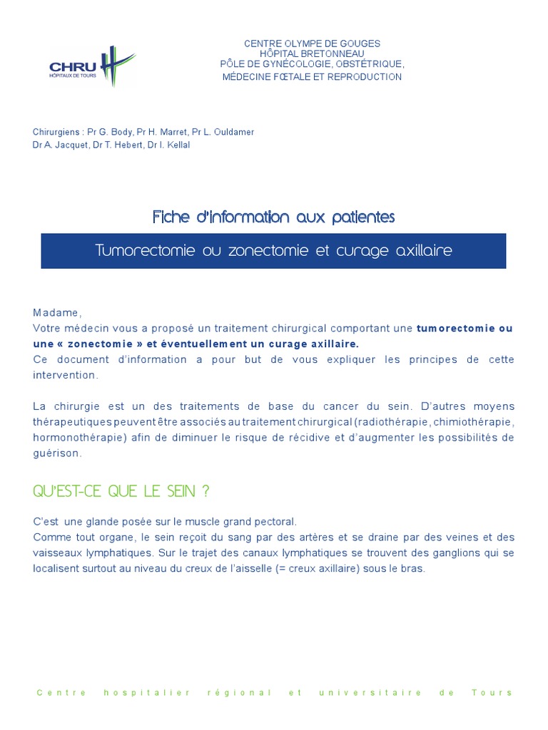 Douleur Apres Tumorectomie Forum