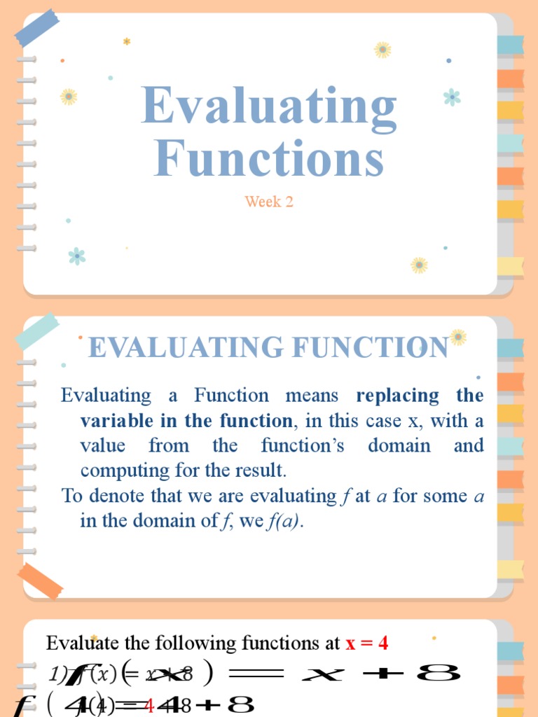 Evaluating Functions Pdf Function Mathematics Mathematical Relations