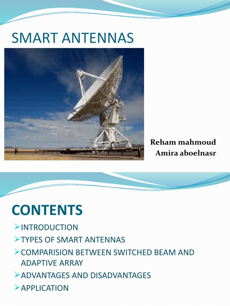 Smart Antennas Presentation | PDF | Antenna (Radio) | Matrix (Mathematics)