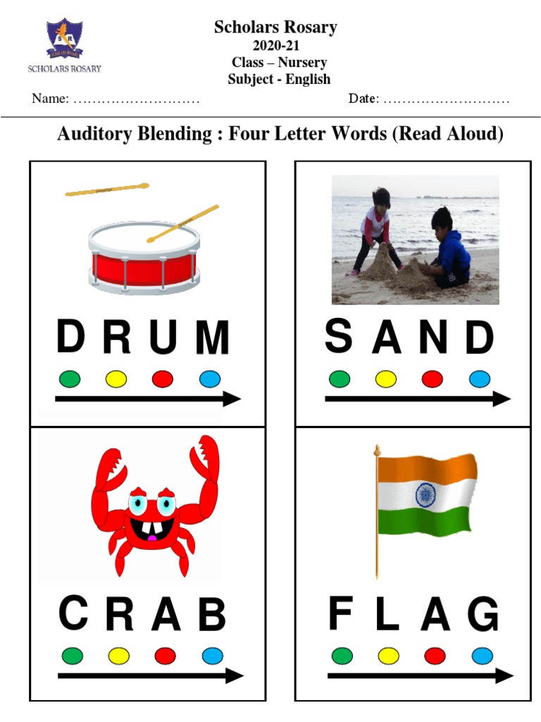Auditory Blending of Four-Letter Words | PDF