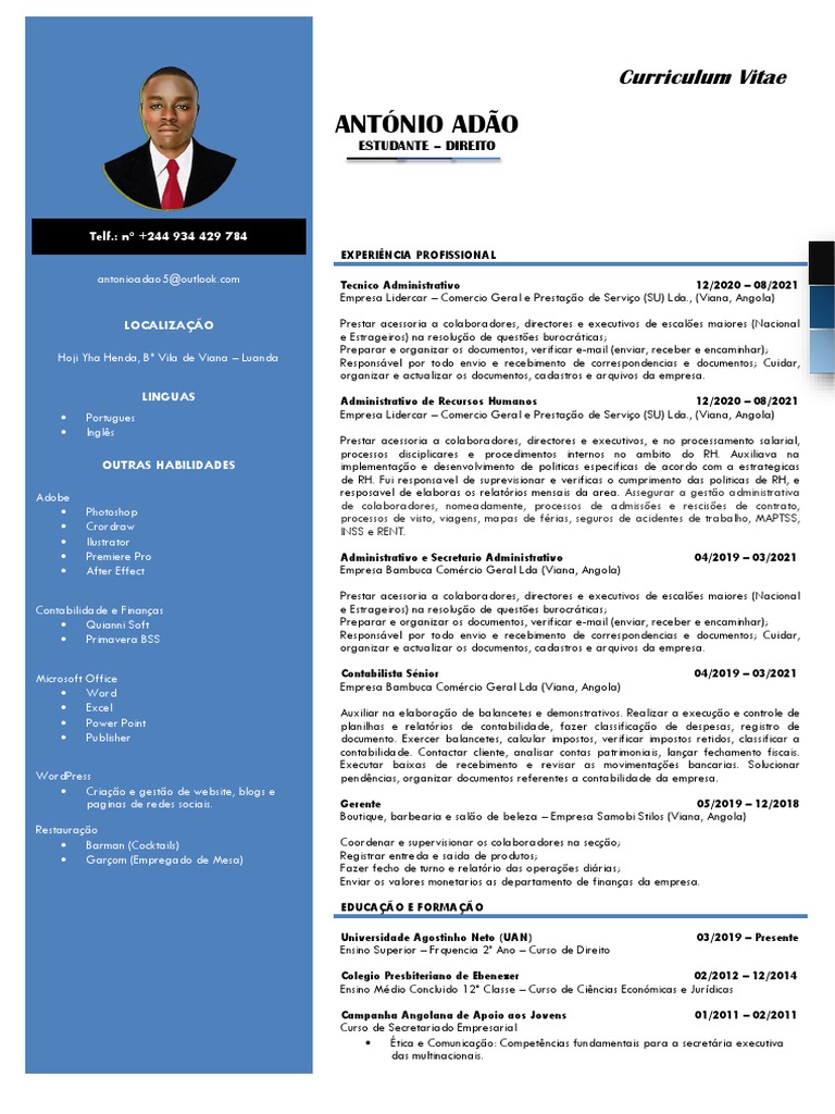 Curriculum Vitae - Portugues | PDF | Gestão de recursos humanos ...