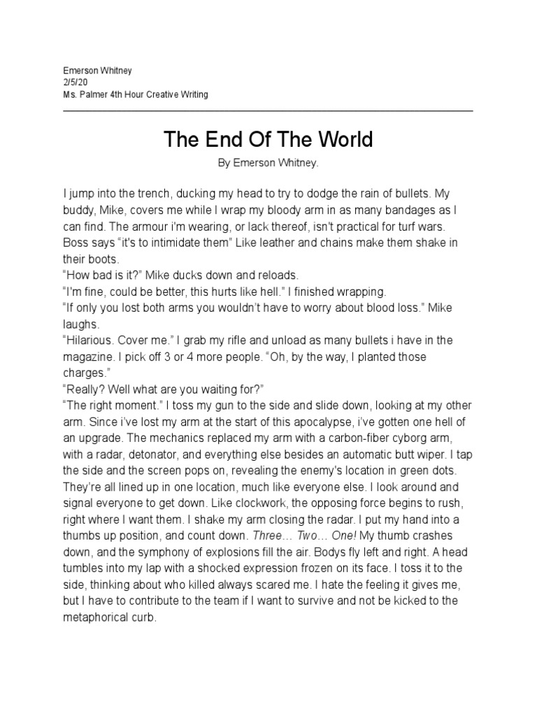 Emerson Whitney - Write An Ending Short Story or Long Poem | PDF