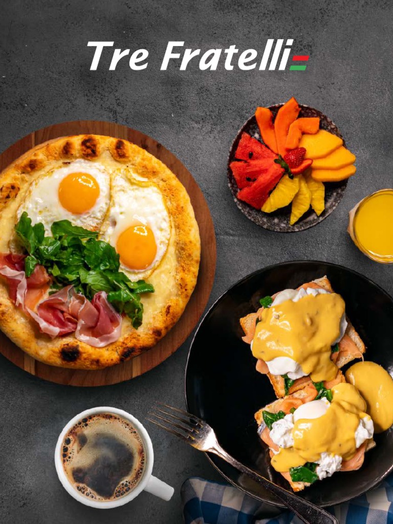 Menu Desayunos Tre Fratelli 2021 | PDF | Tortita | Pizza