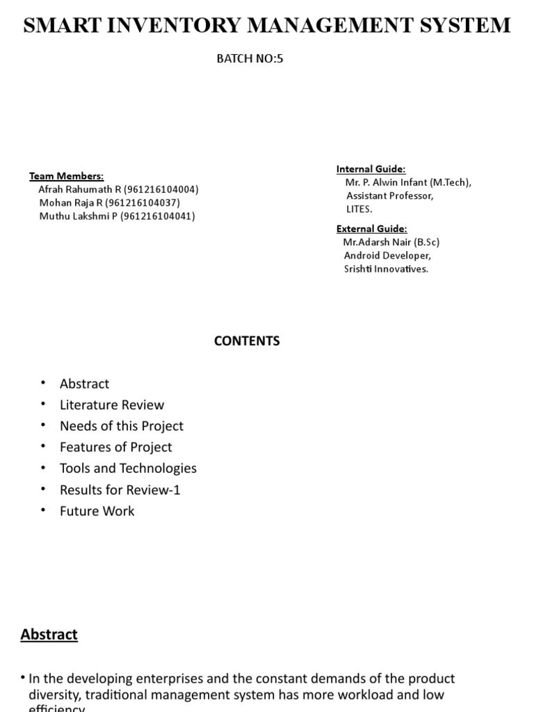 Smart Inventory Management System | PDF | Qr Code | Internet Of Things