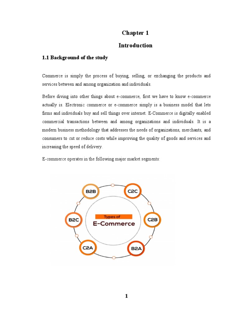 1.1 Background of The Study: E-Commerce Operates in The Following Major ...