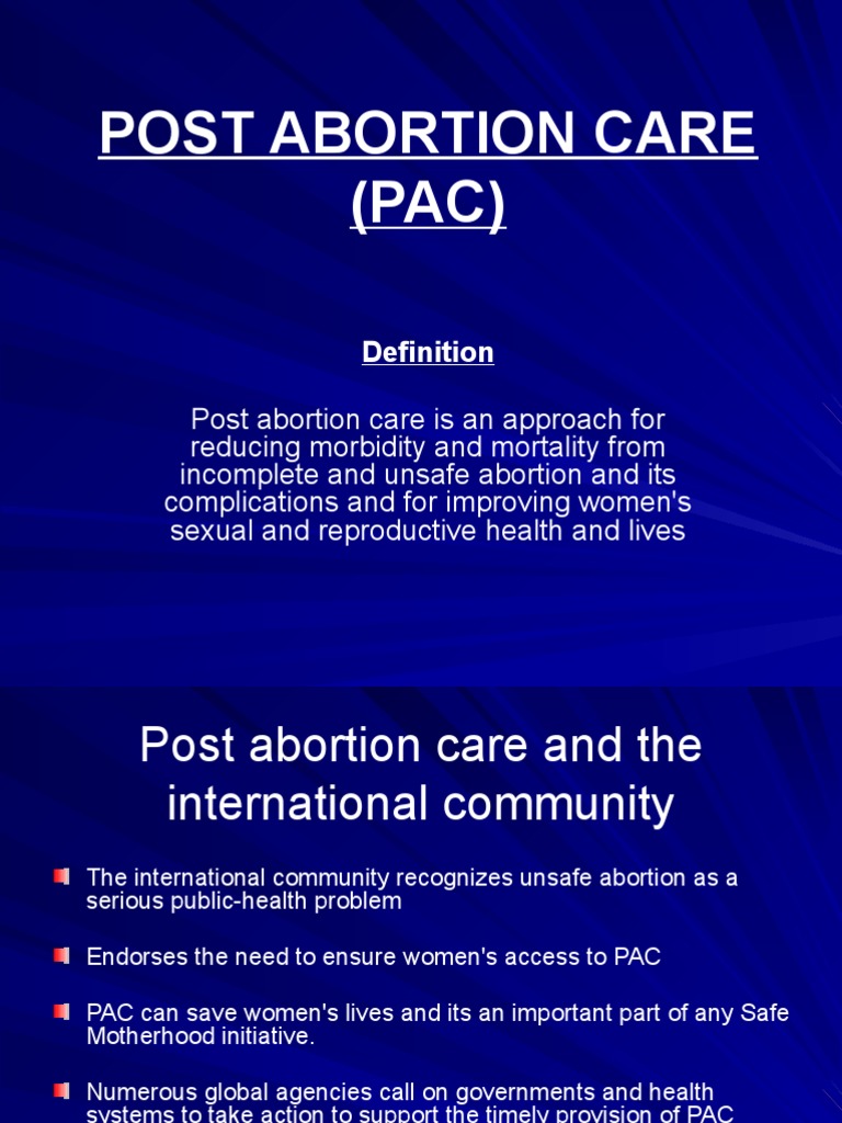 Post Abortion Care (Pac) | PDF | Abortion | Reproductive Health