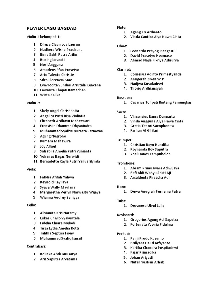 Pembagian Player Anniversary2 | PDF | Classical Music | Music Technology