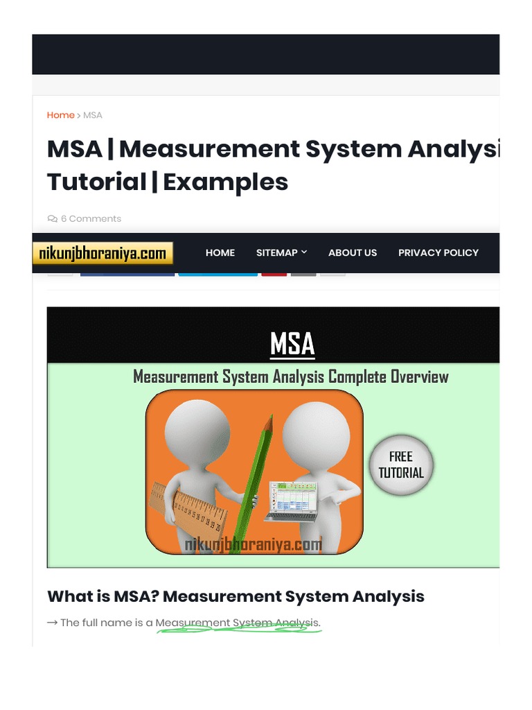 MSA - Measurement System Analysis - Tutorial - Examples | PDF | Measurement | Accuracy And Precision