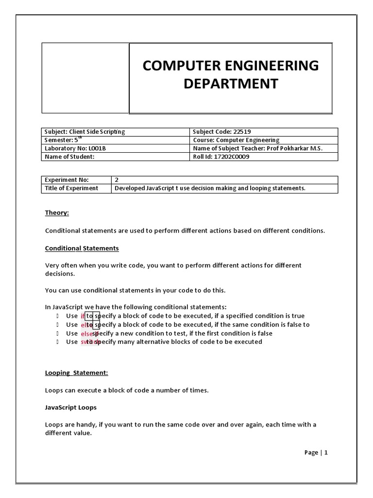 Css Practical 2 | PDF | Control Flow | Java Script Css Practical 2 | PDF | Control Flow | Java Script