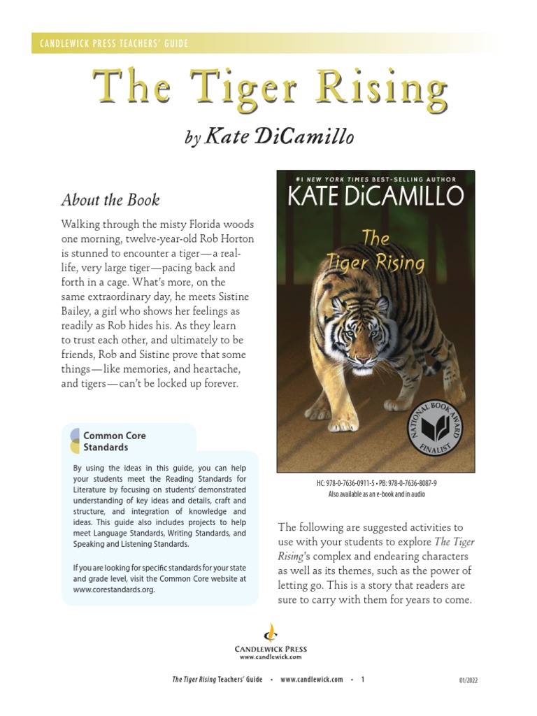 The Tiger Rising by Kate DiCamillo Teachers' Guide | Download Free PDF ...