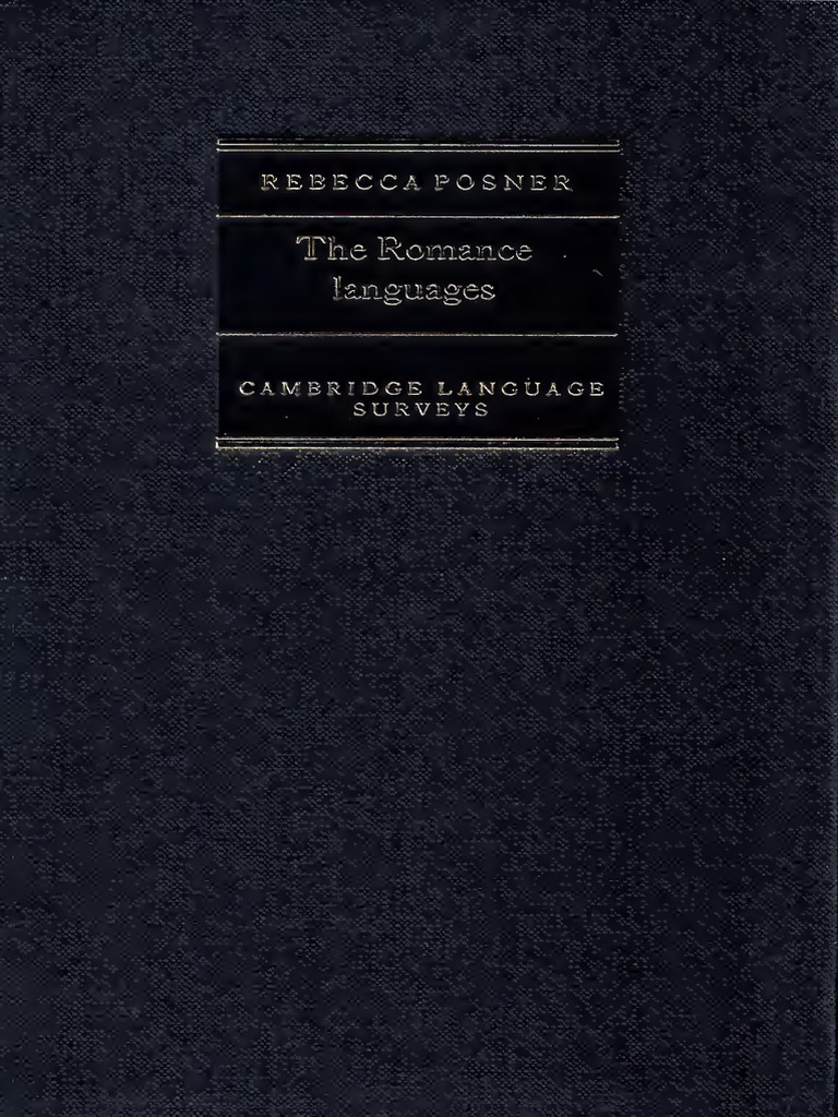 (Cambridge Language Surveys) Rebecca Posner - The Romance Languages ...