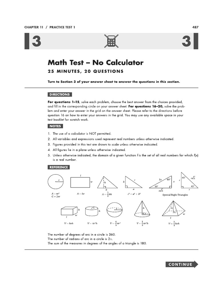 SAT - Math Exam | PDF