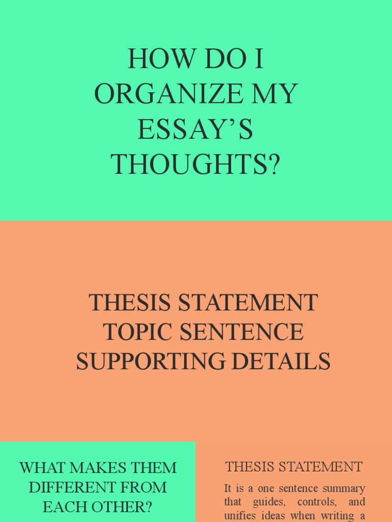 Organizing Essay Thoughts: Thesis & Topics | PDF | Thesis | Essays