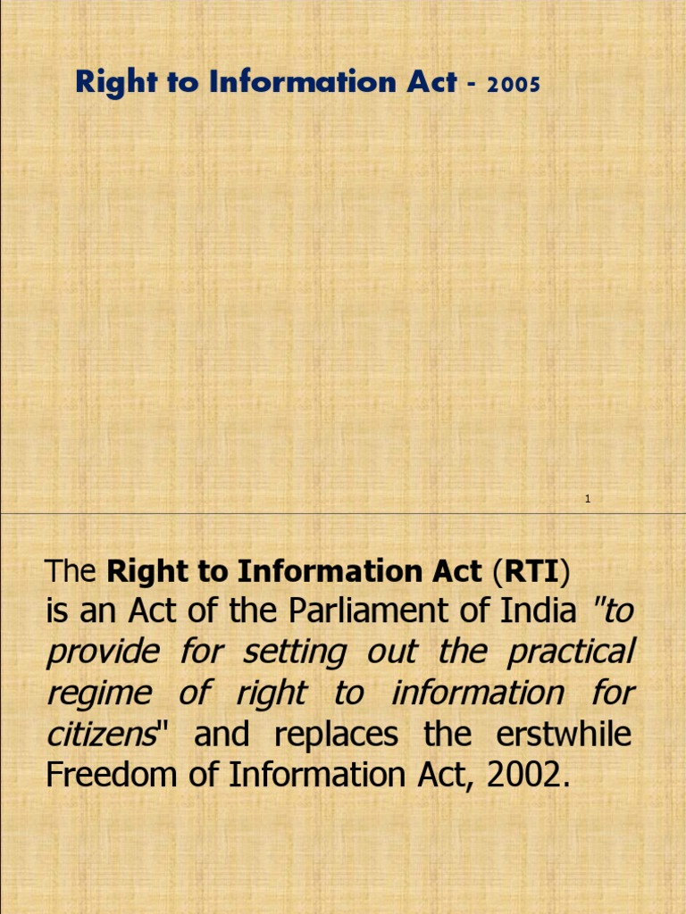 The Right to Information Act of India: A Landmark Law Establishing ...