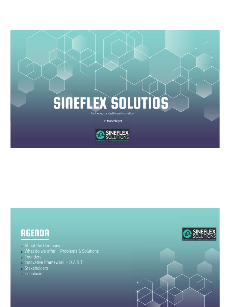 Sineflex Solutios: Dr. Mahesh Iyer | PDF | Innovation | Startup Company
