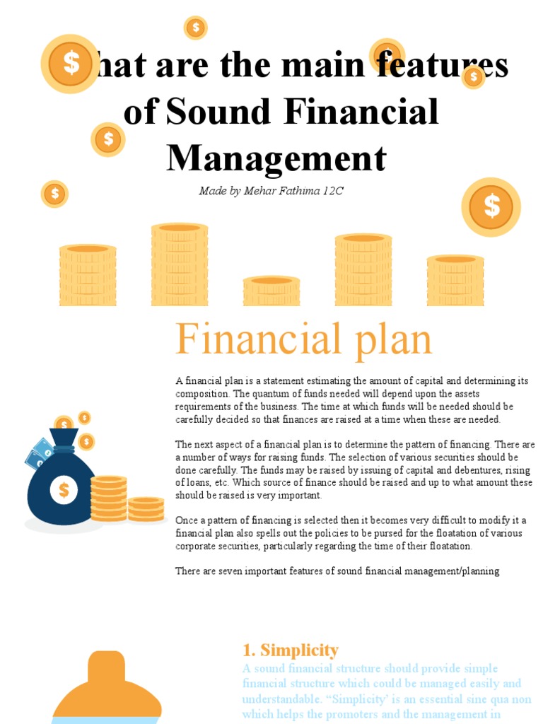 Features of Sound Financial Management | PDF | Financial Capital ...