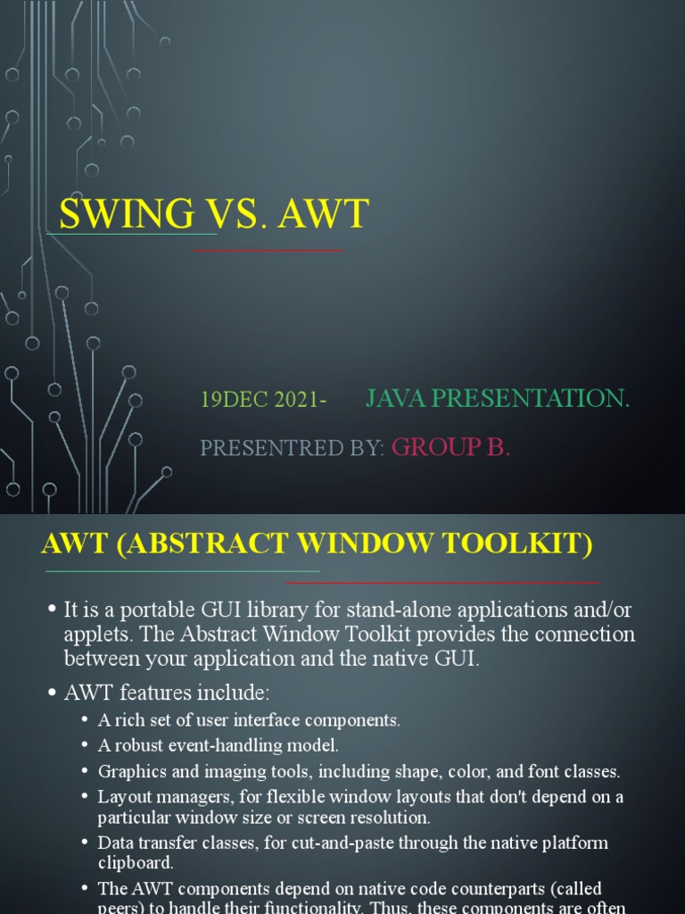 Awt Vs Swing | PDF | Computer Architecture | Computer Engineering