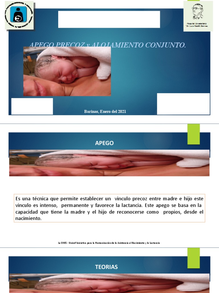 Apego Precoz y Alojamiento Conjunto | PDF | Teoría de apego | Parto