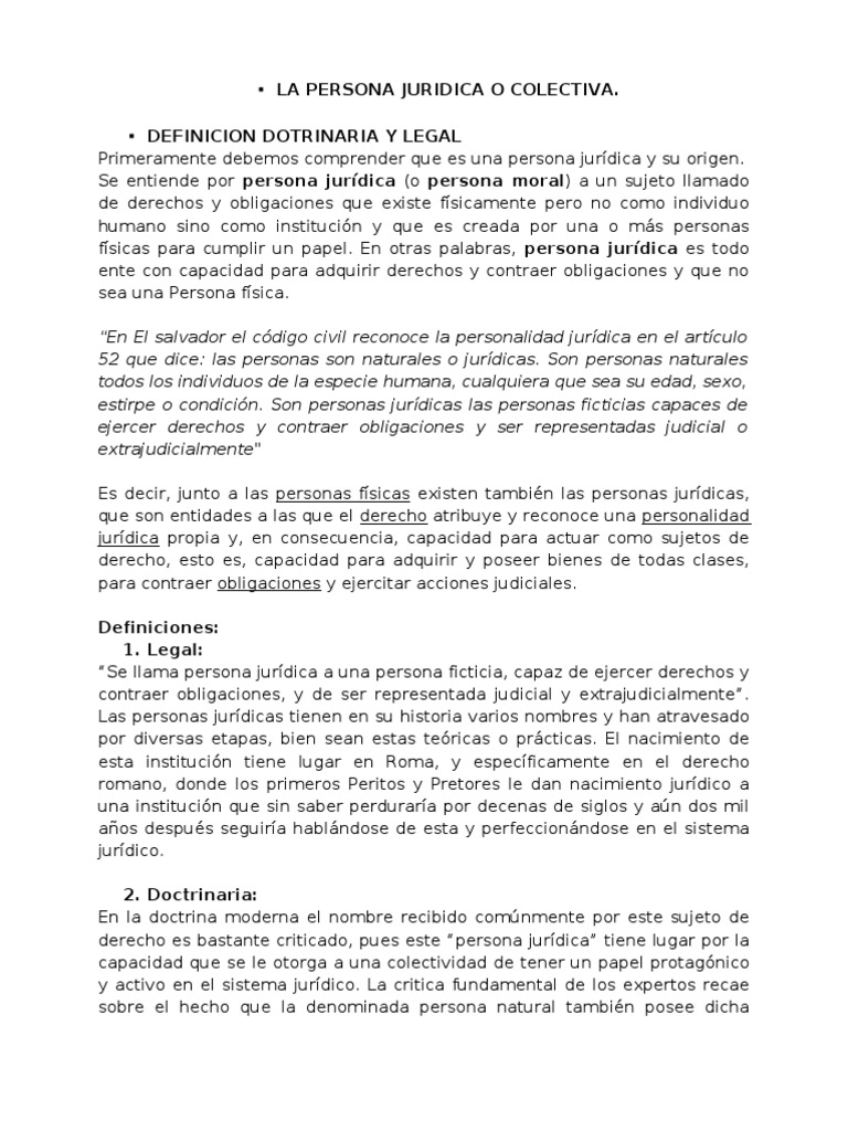 Persona Juridica Completo | PDF | Sociedad de responsabilidad limitada ...