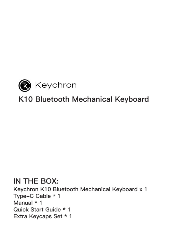 K10 Keyboard User Manual | PDF | Bluetooth | Electronics