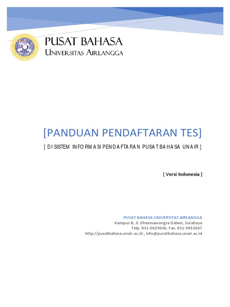 Panduan Daftar Tes Bahasa UNAIR | PDF | Bisnis | Pengelolaan Keuangan ...
