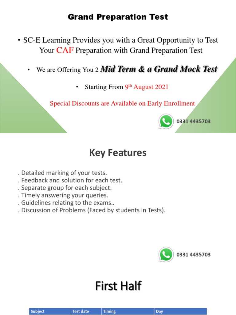 CAF Mock Test | PDF