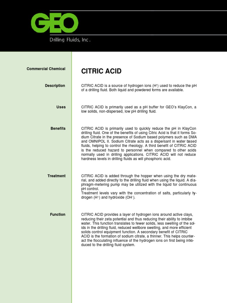Citric Acid | PDF | Ph | Acid