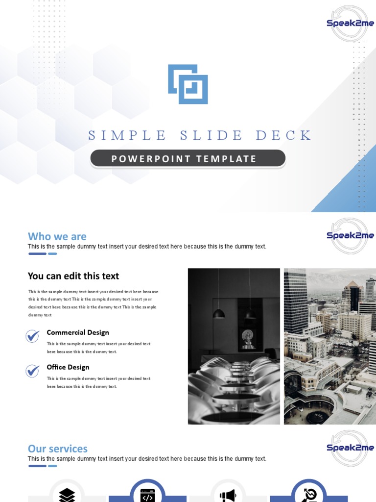 Simple Slide Deck: Powerpoint Template | PDF | Language Arts ...