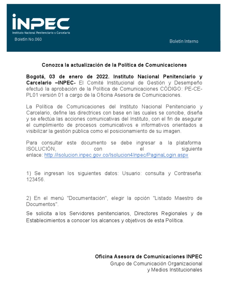 Boletín Interno No.001 | PDF | Negocios