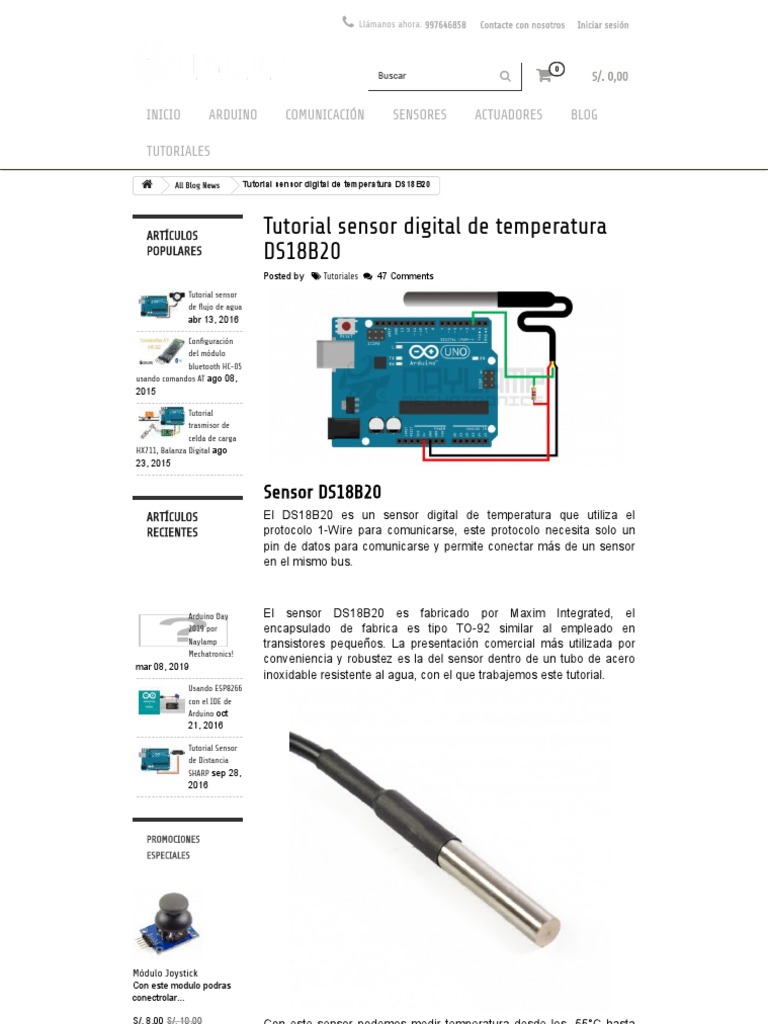 Tutorial Sensor Digital de Temperatura DS18B20 | PDF | Fuente de alimentación | Bienes ...