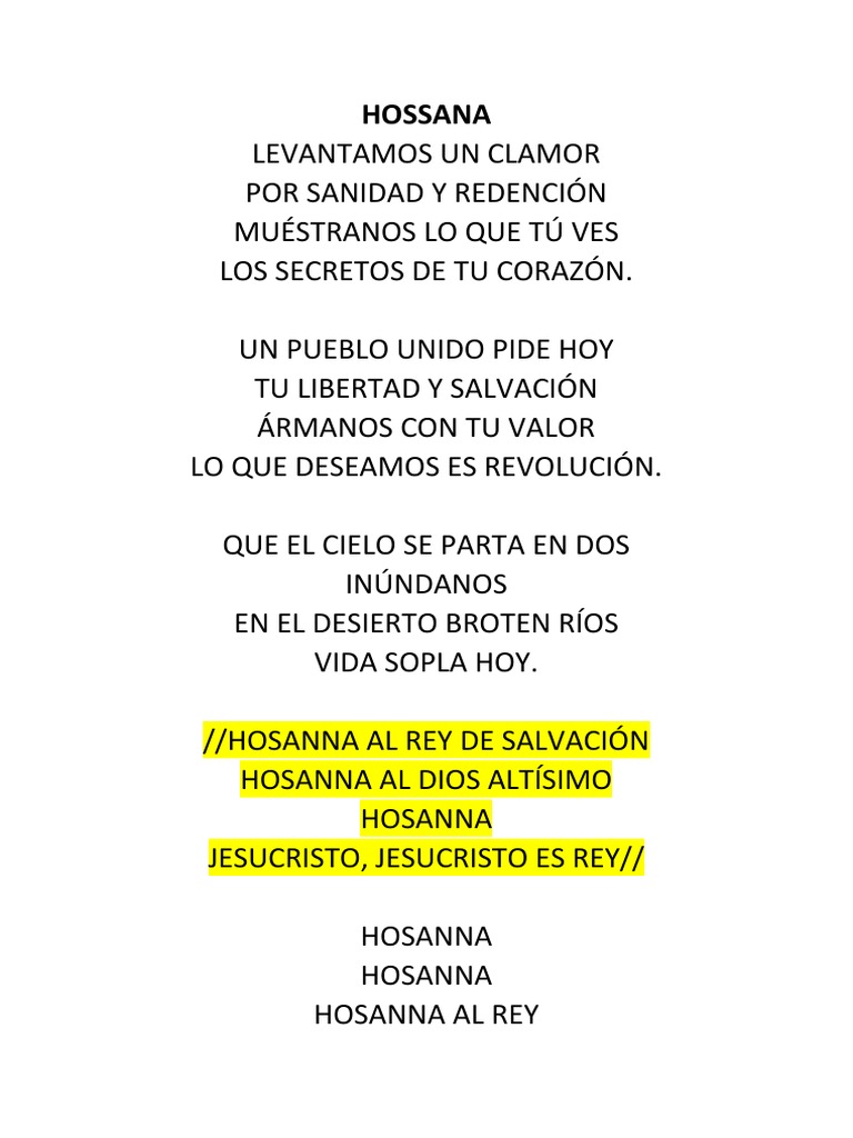 Hossana Letra | PDF