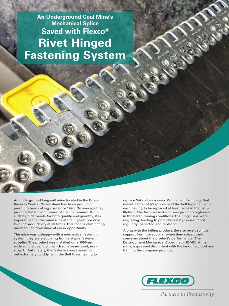 Rivet Hinged Fastening System: Saved With Flexco | PDF | Business