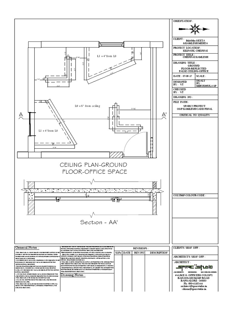 Km-Ground Floor-Rcp-Office Space-Tf | PDF | Architect | Design