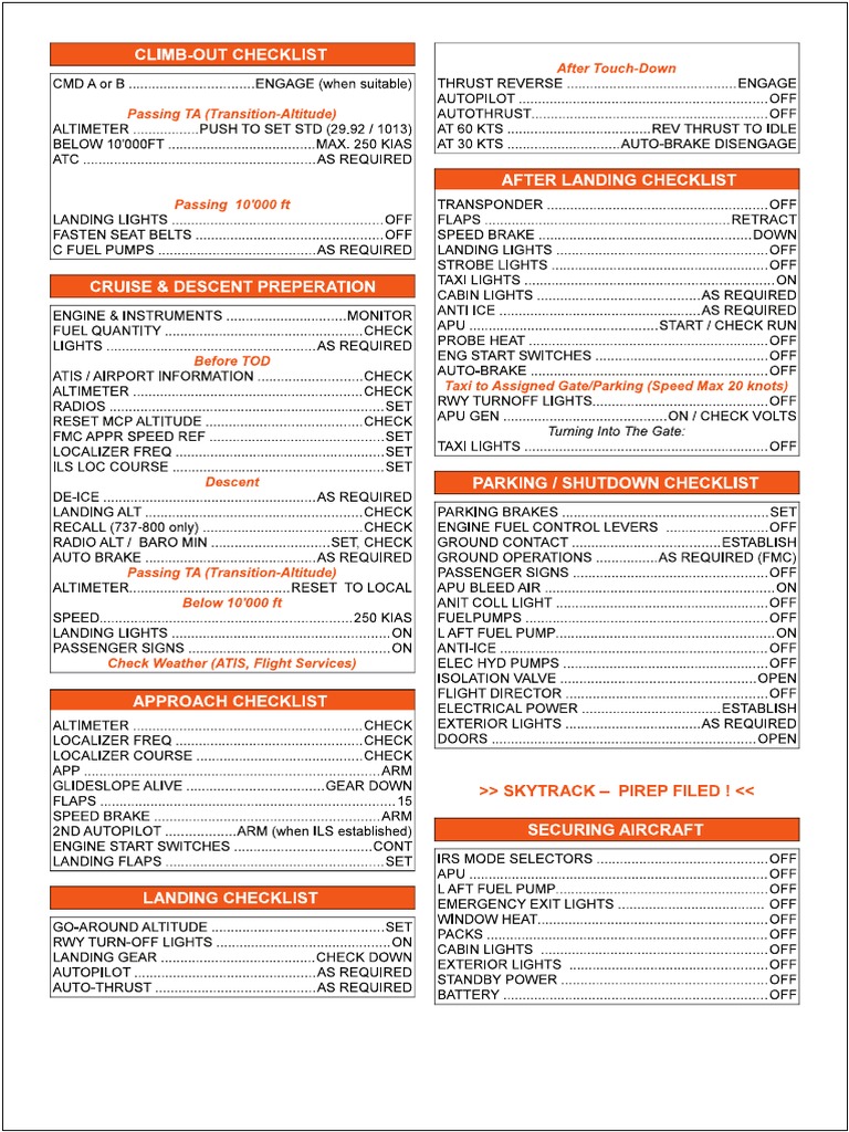2 Checklist 737-800 | PDF