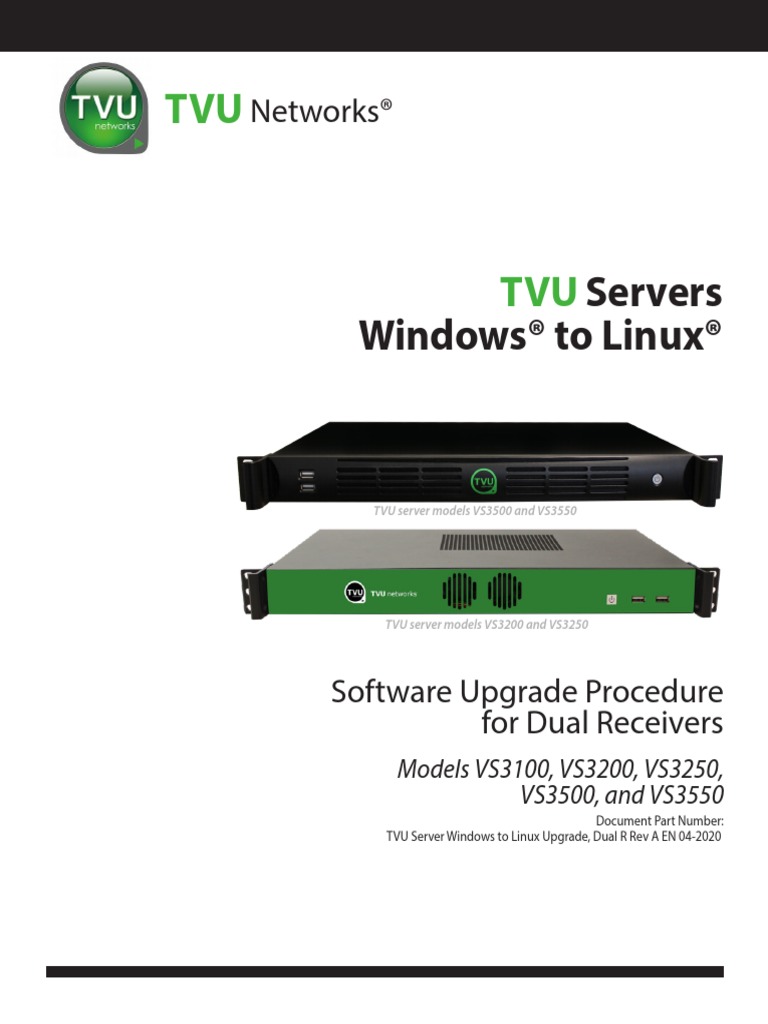 TVU Server Windows To Linux Upgrade, Dual R Rev A en 04-2020 | PDF ...