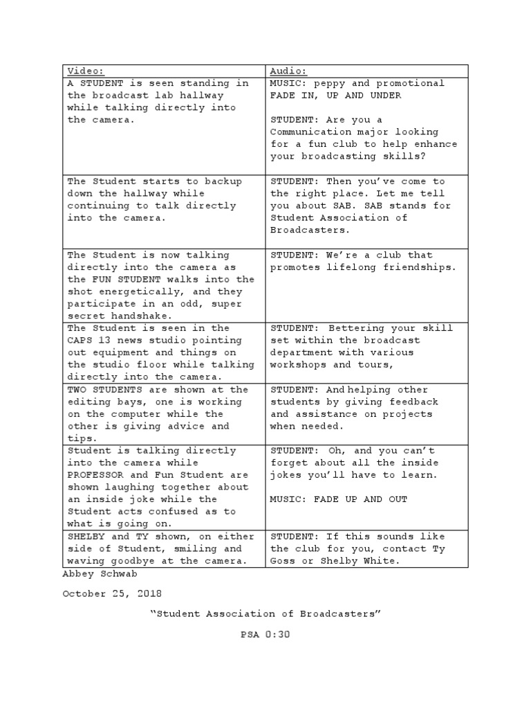 Two Column Script | PDF