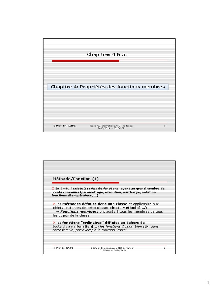Chap4 5 - PrpFctMbre InitConstrDestruct | PDF | Programmation | Constructeur (programmation)