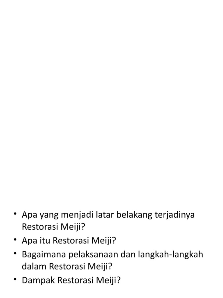 Latar Belakang dan Dampak Restorasi Meiji | PDF | Sejarah