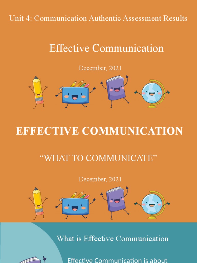 Unit 4: Communication Authentic Assessment Results | PDF ...